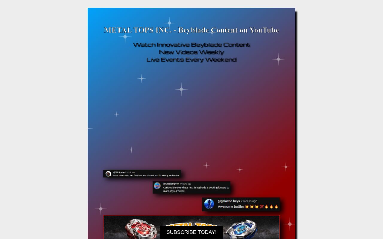 Metal Tops Inc. Landing Page